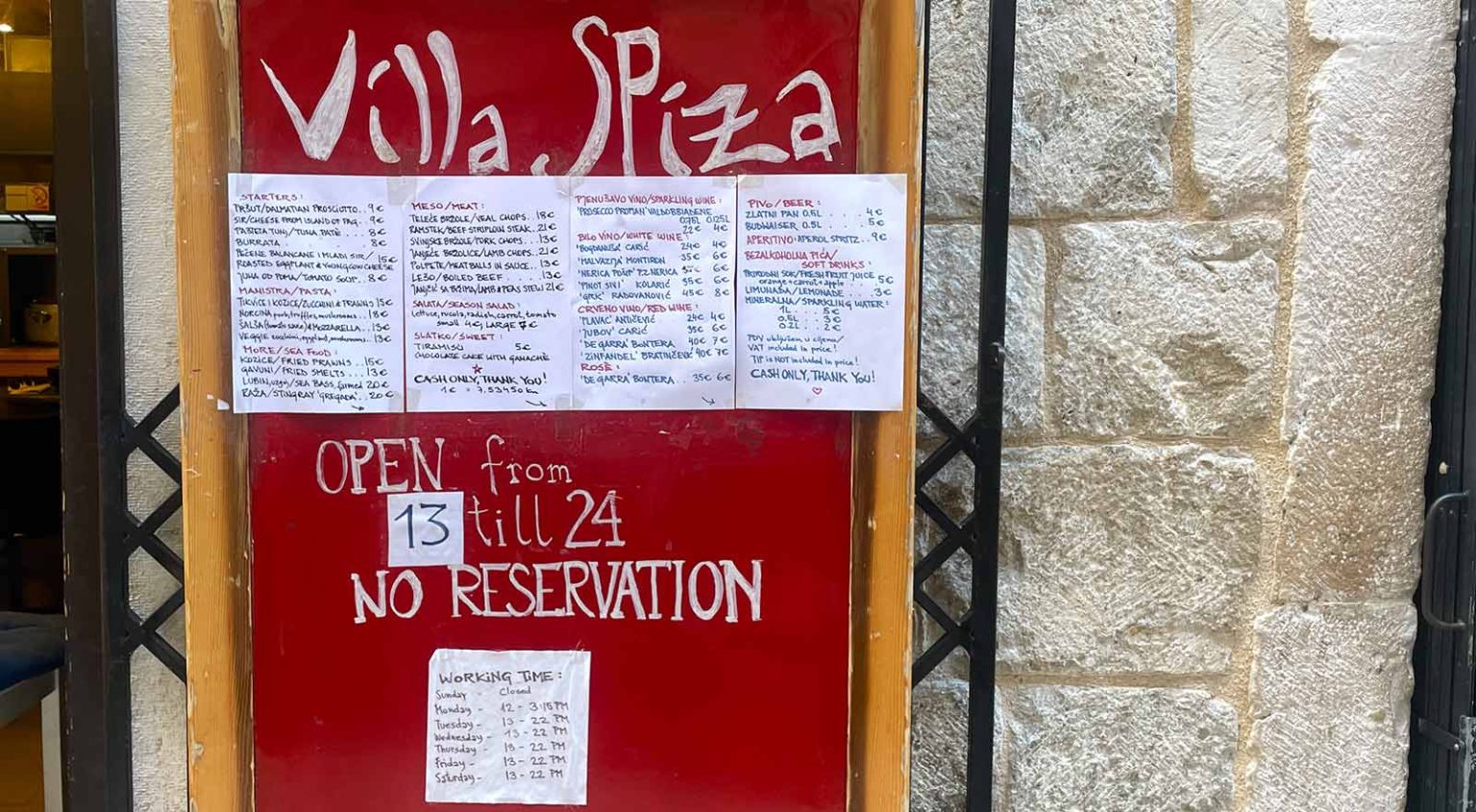 Villa Spiza, Split Croatia: Local, Fresh, and Affordable Food